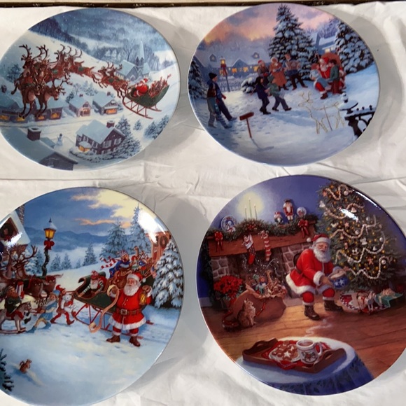 Lenox | Holiday | Rare Like New Lenox Santas Journey Party Plates Set ...